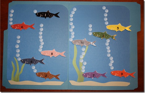 Along the Way: Fish Bubble Counting File Folder Game